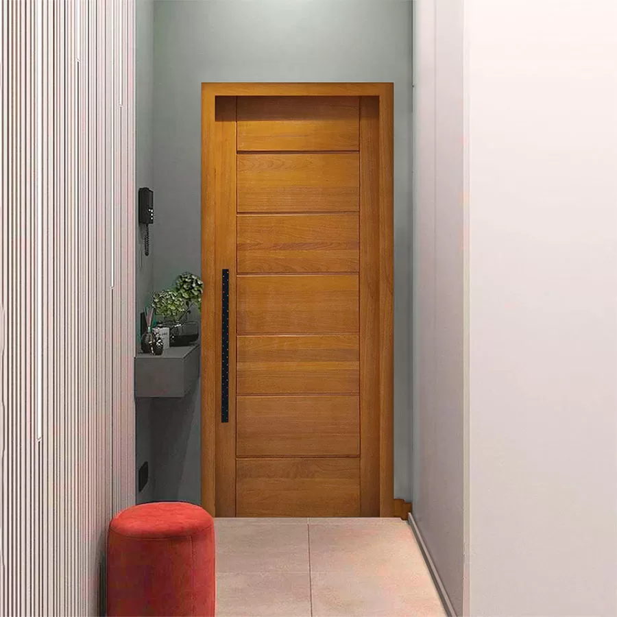 PORTA DE MADEIRA MACIÇA BBB COM VISOR - Madel